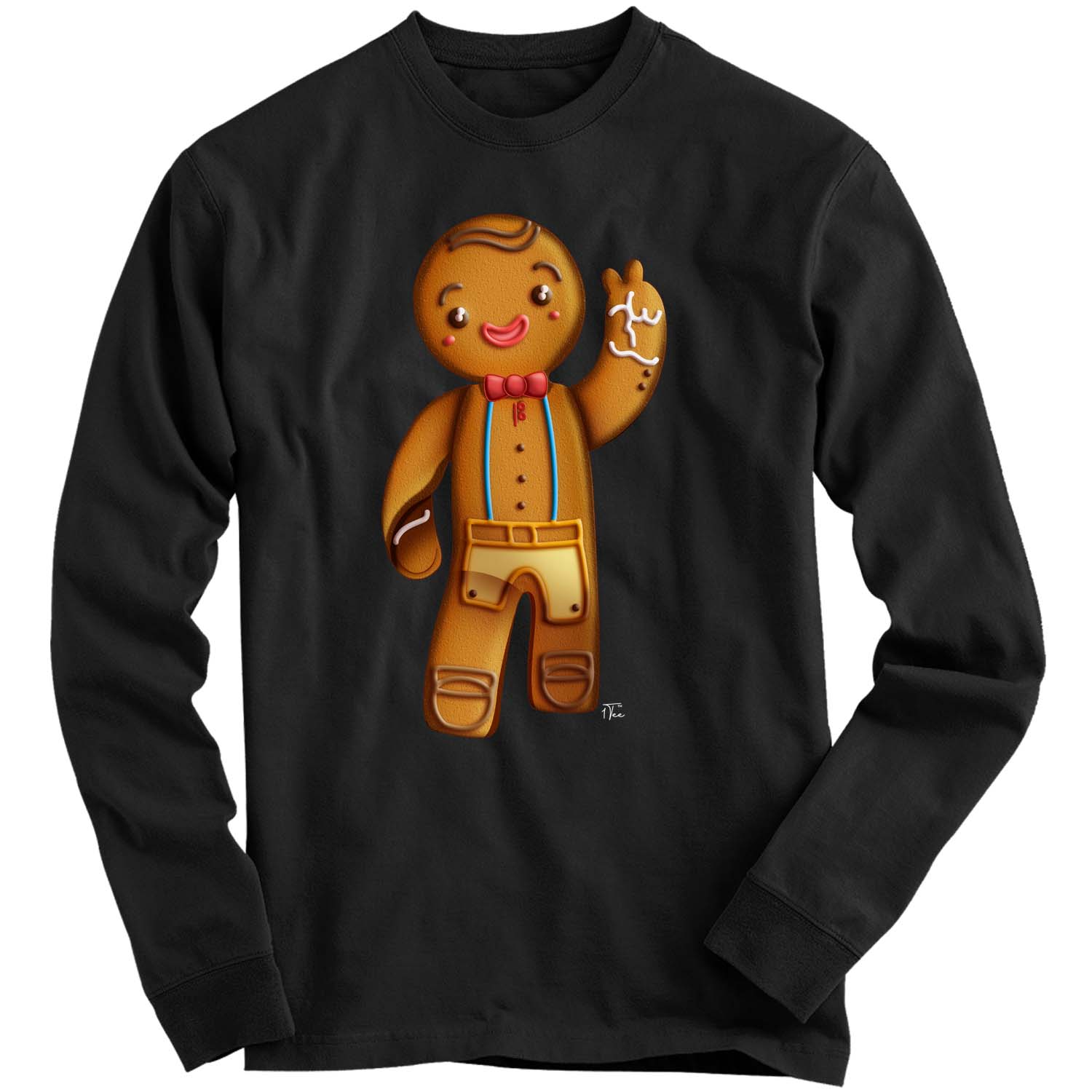 1Tee Kids Boys Happy Gingerbread Man. Waving Christmas Sweatshirt ...