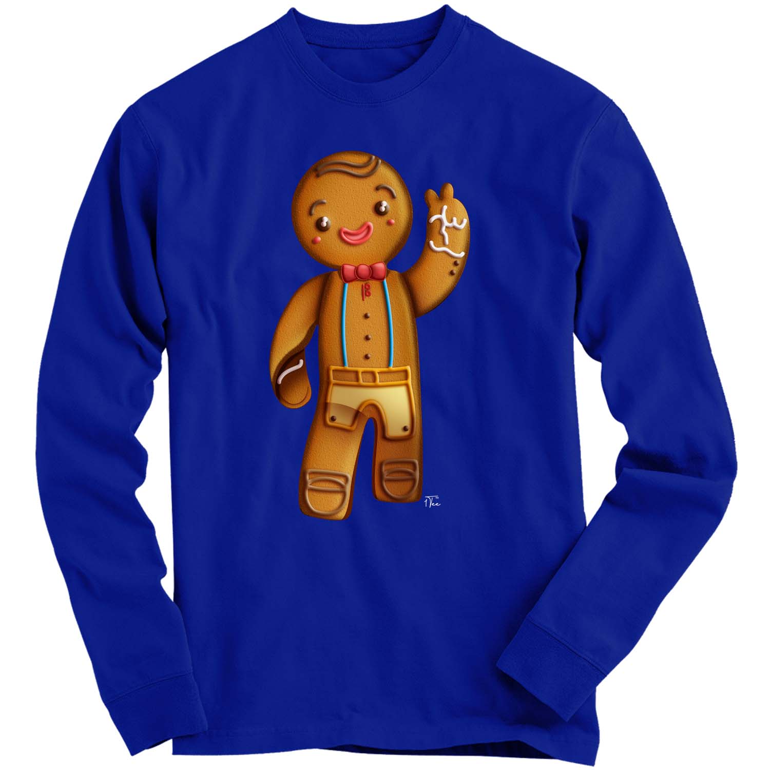 1Tee Kids Boys Happy Gingerbread Man. Waving Christmas Sweatshirt ...