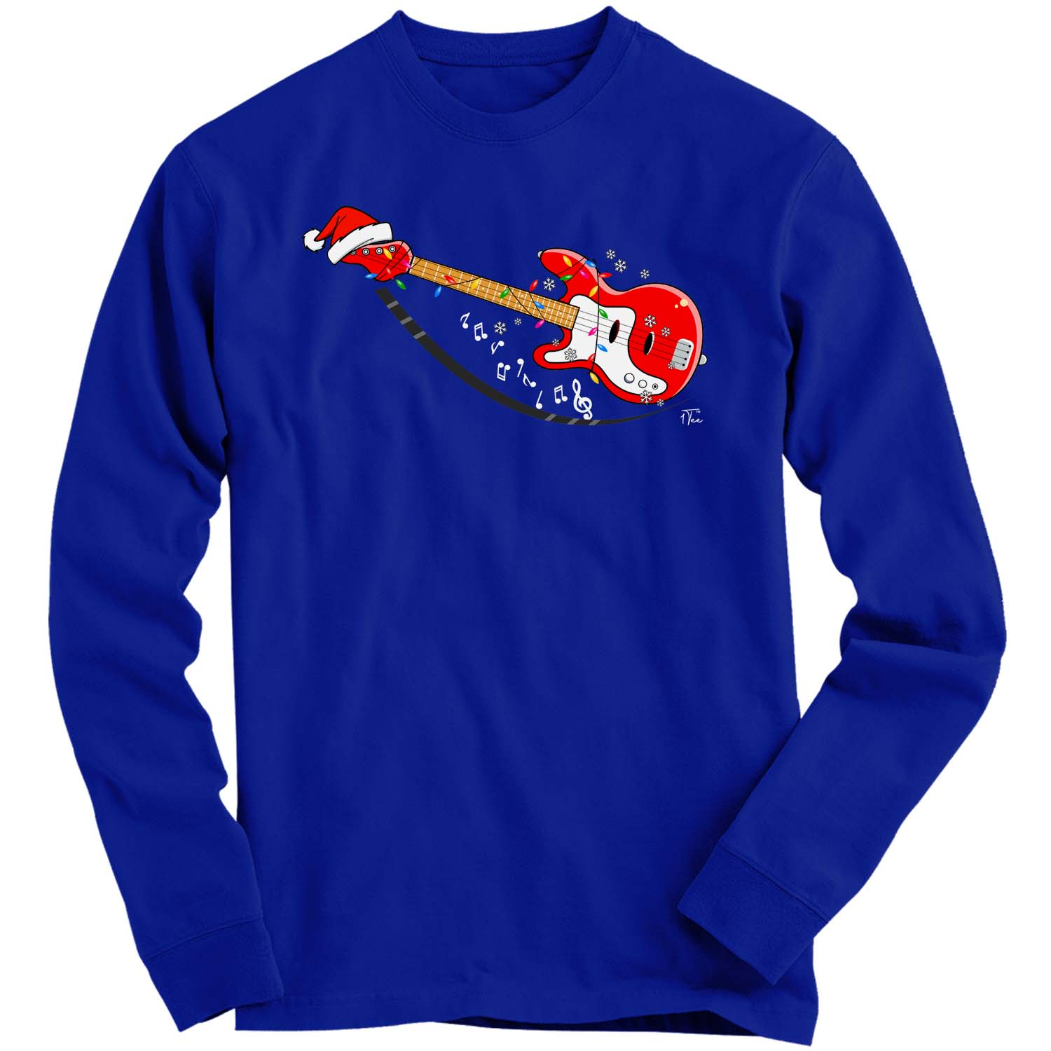 1Tee Mens Christmas Music - Red Guitar Sweatshirt Jumper | eBay